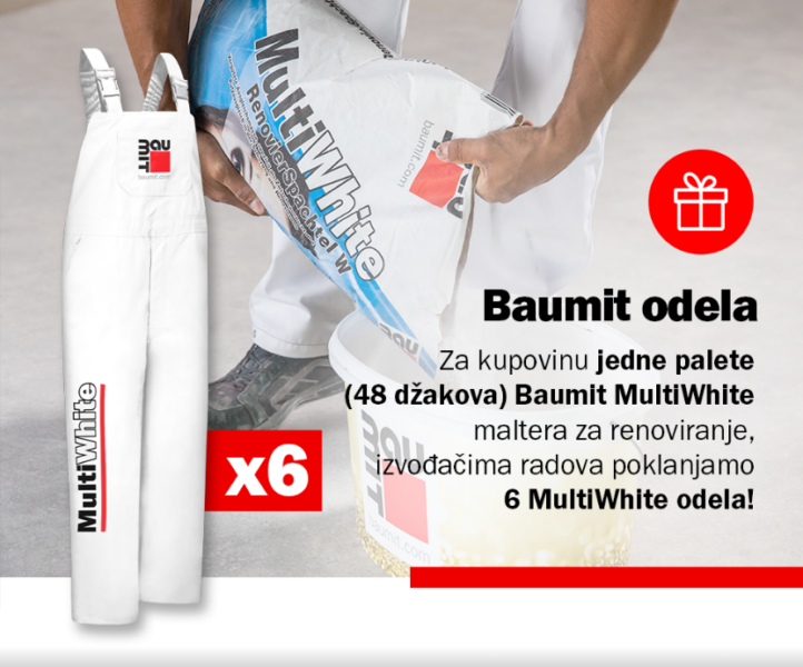 Proizvod meseca Baumit MultiWhite-beli malter za fasadu - PODOVI